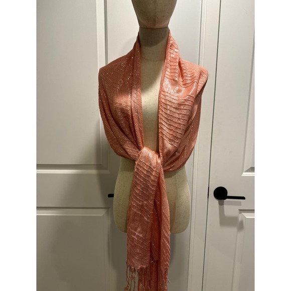 Unknown | Accessories | Scarf Shimmering Coral | Poshmark